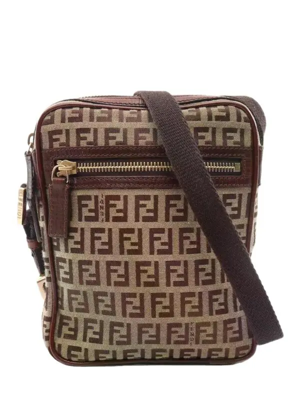 Fendi Zucchino Monogram Shoulder Bag - Brown
