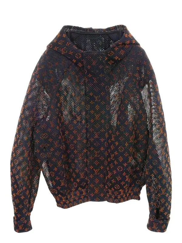 LOUIS VUITTON Monogram Mesh Hooded Jacket - Blue