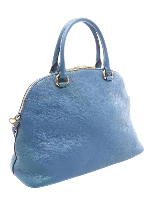 Prada Vitello Dino Tote Bag - Blue