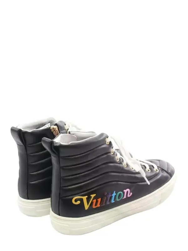 LOUIS VUITTON Quilted Leather High-top Sneakers - Black