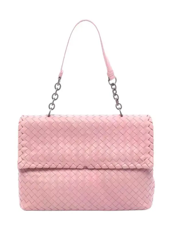 Bottega Veneta 2010s Intrecciato Shoulder Bag - Pink