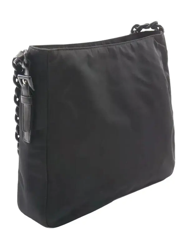 Prada Tessuto Bacheli Chain Shoulder Bag - Black