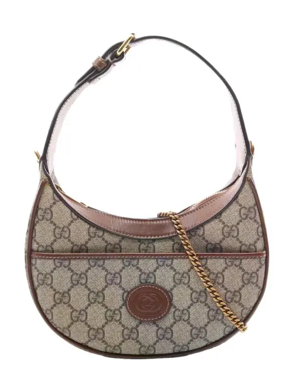 Gucci Gg Supreme Half-moon Handbag - Neutrals