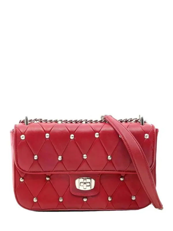 Miu Miu Quilted Studded Leather Shoulder Bag - Red