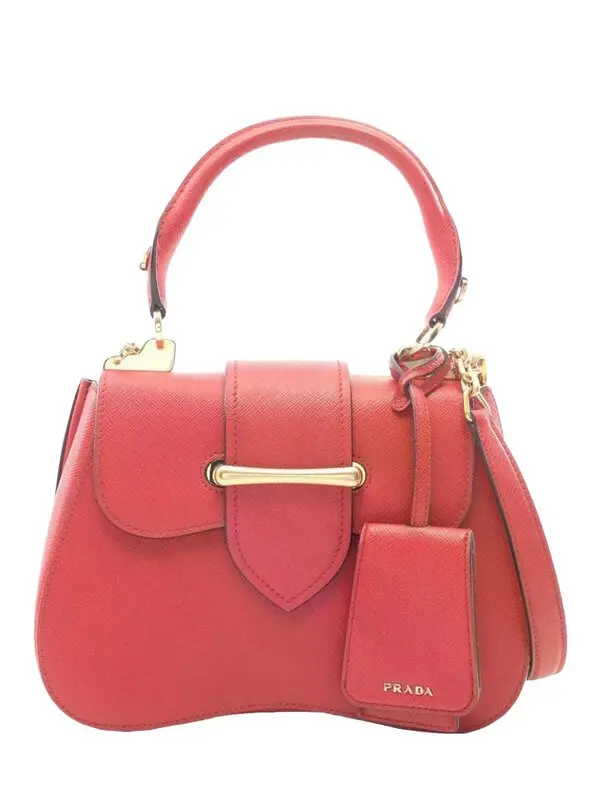 Prada Sidone Saffiano Leather Tote Bag - Red