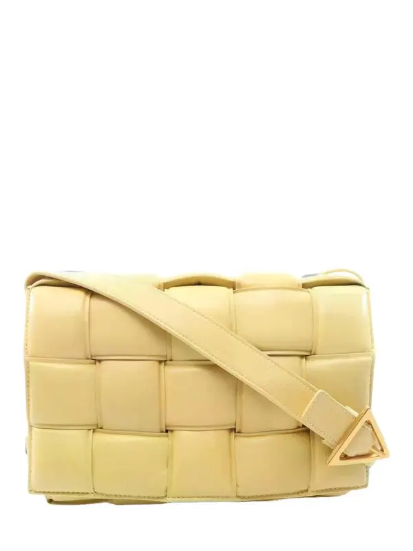 Bottega Veneta 2010s Cassette Padded Intrecciato Shoulder Bag - Yellow
