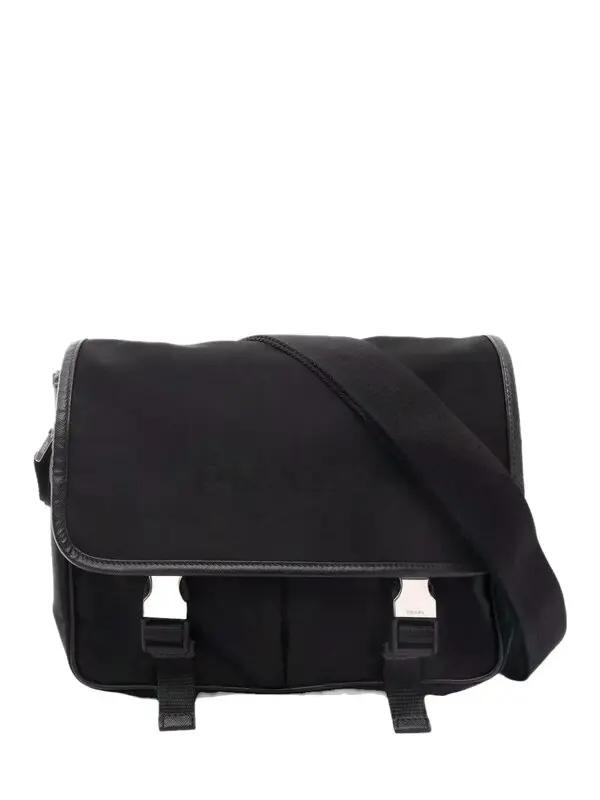 Prada Tessuto Saffiano Shoulder Bag - Black
