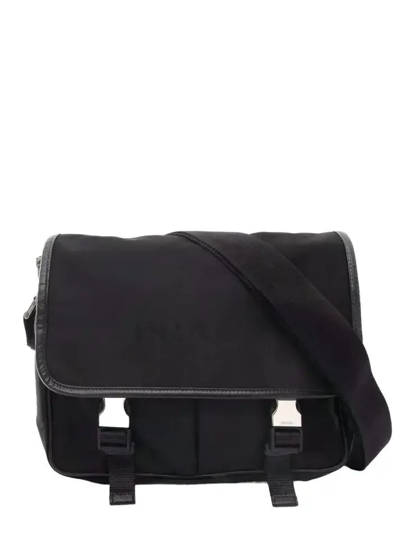 Prada Tessuto Saffiano Shoulder Bag - Black