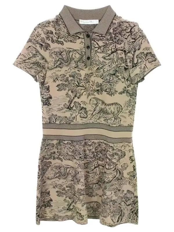 Dior Toile De Jouy Polo Shirt Dress - Neutrals