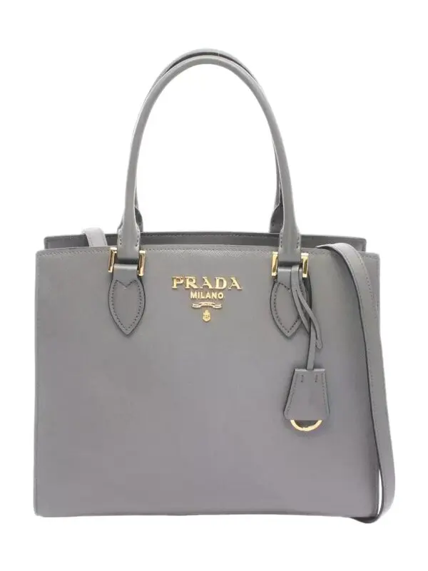 Prada Saffiano Leather Tote Bag - Grey