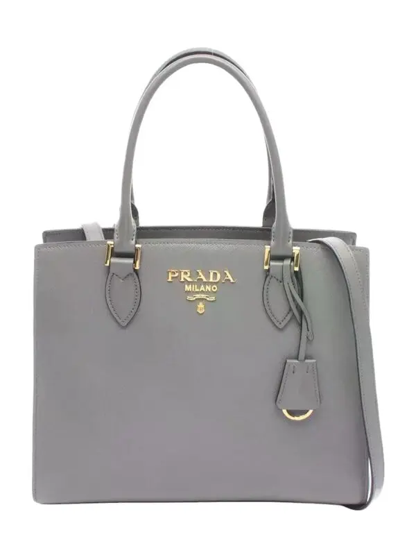 Prada Saffiano Leather Tote Bag - Grey