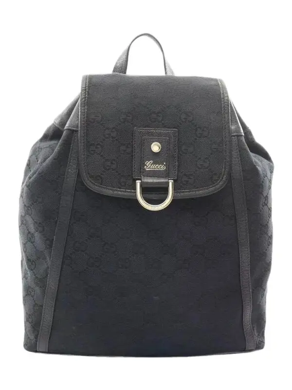 Gucci 2000s Gg Canvas Backpack - Black