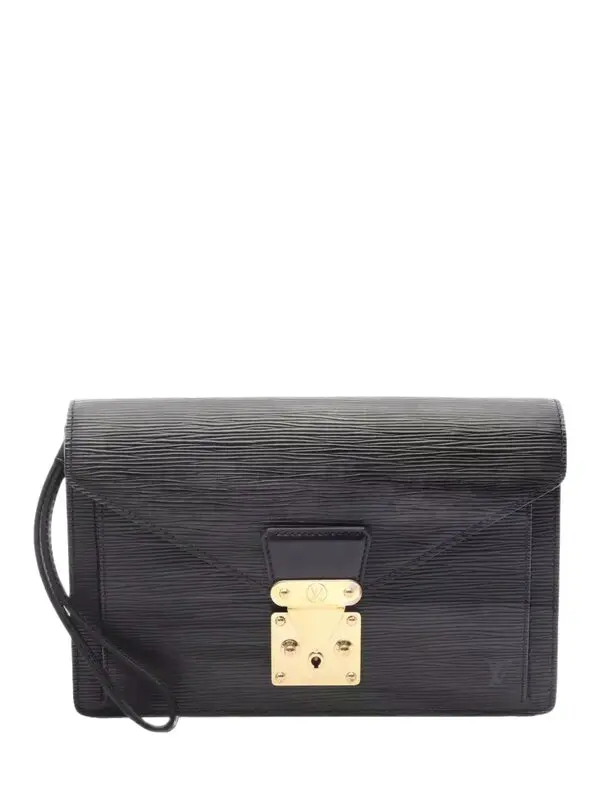 LOUIS VUITTON Epi Leather Pochette Sellier Dragonne Clutch - Black