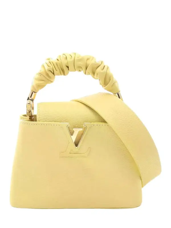 LOUIS VUITTON Mini Capucines Scrunchie Handbag - Yellow