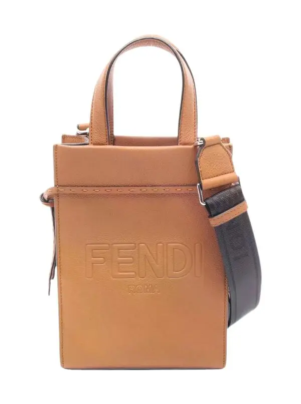 Fendi Leather Tote Bag - Brown