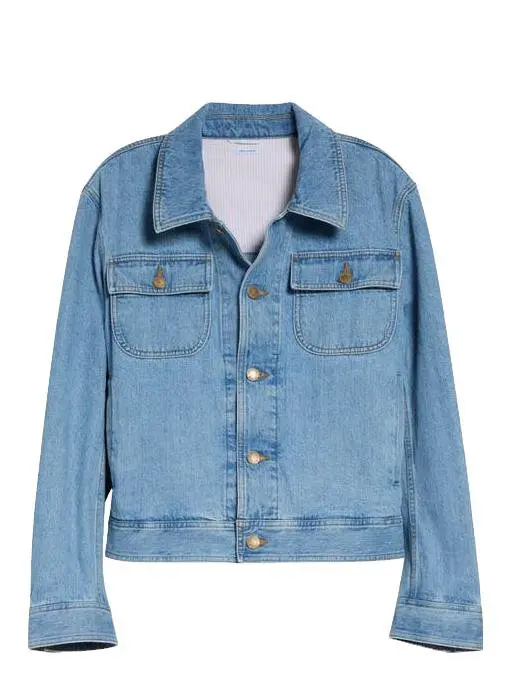 Thom Browne Selvedge Denim Backstrap Utility Jacket - Light Blue