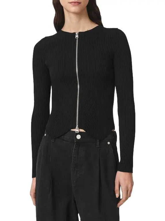 ALLSAINTS Cruz Zip Cardigan - Black