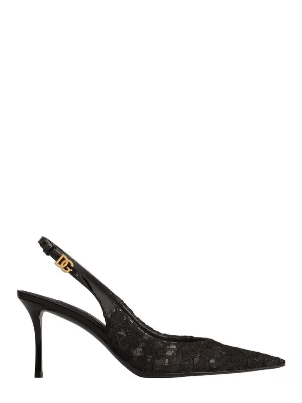 Dolce & Gabbana Lace Slingback Pumps - Black