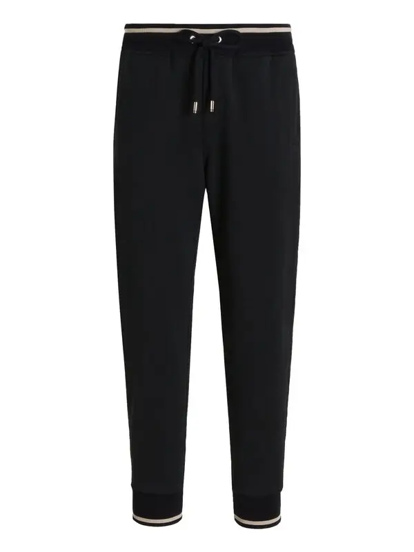 Dolce & Gabbana Cotton Jogging Trousers With Embroidery - Blue