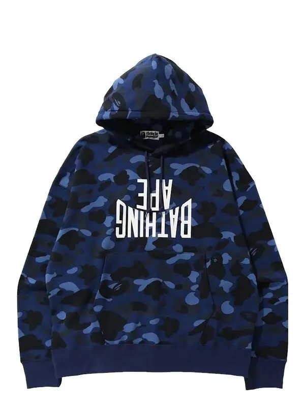 A BATHING APE Camo Nyc Logo Loose Fit Pullover - Navy Blue