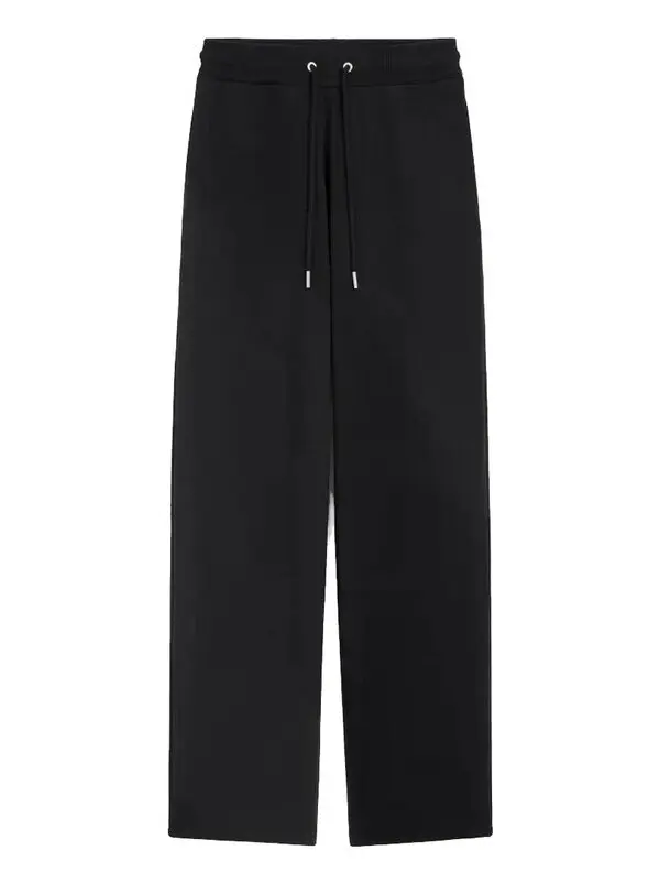 AMI Paris Cotton Track Pants With De Coeur Embroidery - Black