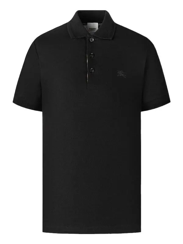 Burberry Pull-down Short-sleeved Polo Shirt - Black