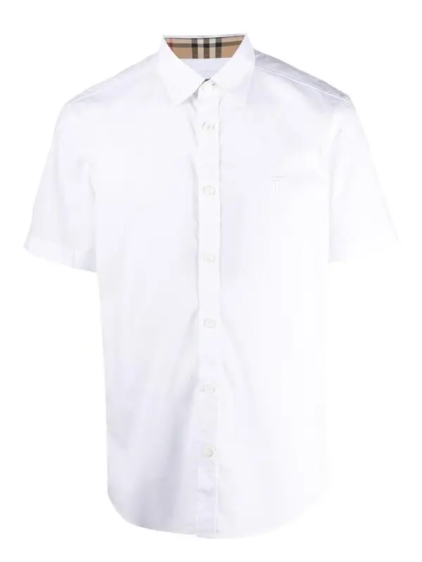 Burberry Embroidered Tb Monogram Shirt - White