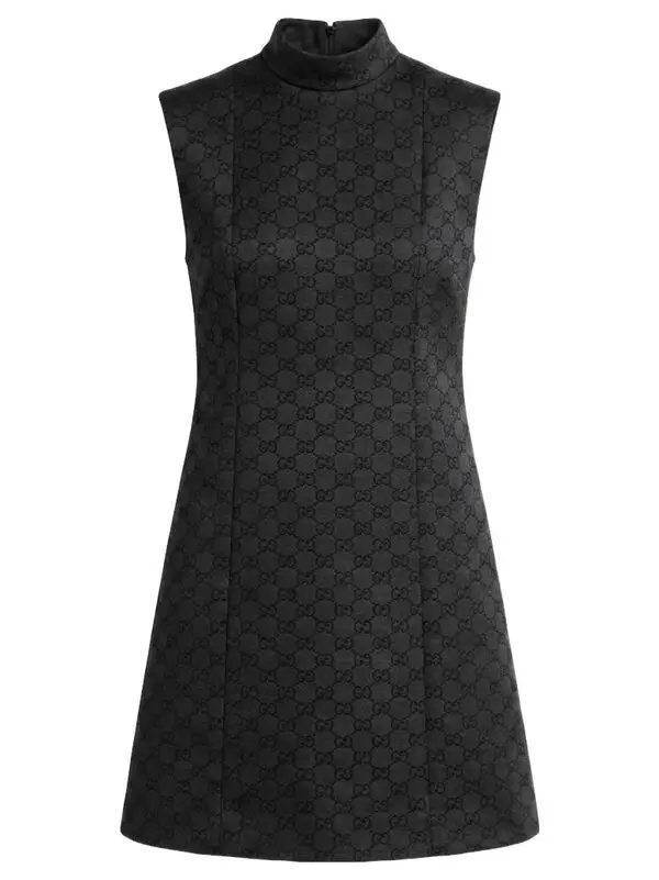 Gucci Gg Viscose Jacquard Dress - Black