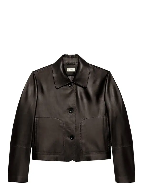 ARMA Long-sleeved Leather Jacket - Coffee Bean