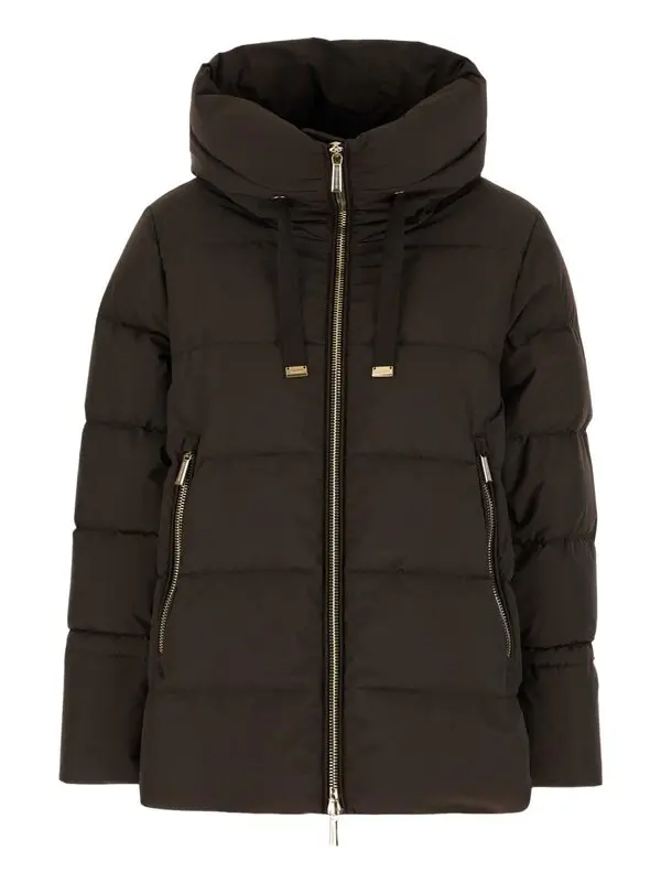 MOORER Quilted Hooded Jacket - Black