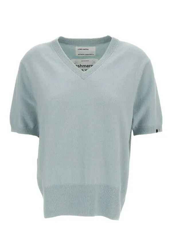 Extreme Cashmere Short-sleeved Pullover - Light Blue
