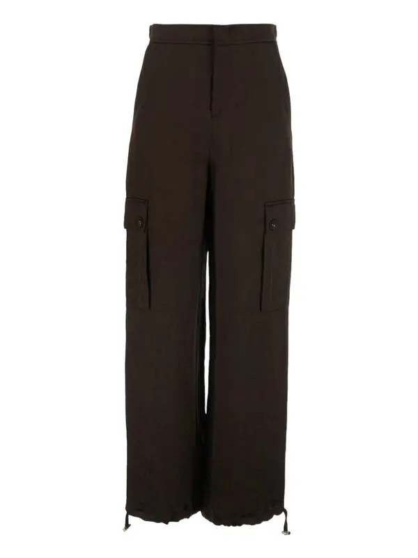 TWINSET Froissé Satin Cargo Trousers - Silk