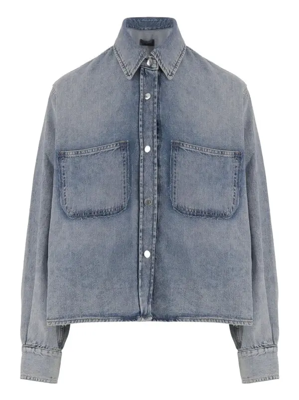 HAIKURE Boxy Denim Shirt - Gray