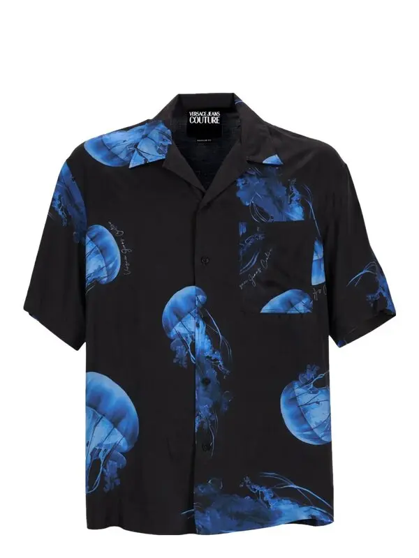 Versace Jellyfish Print Shirt - Black