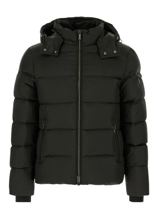MOORER Hooded Padded Jacket With Zip Closure - Black