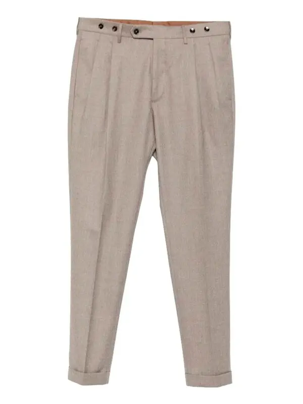 BERWICH Pleated Wool Trousers - Nude