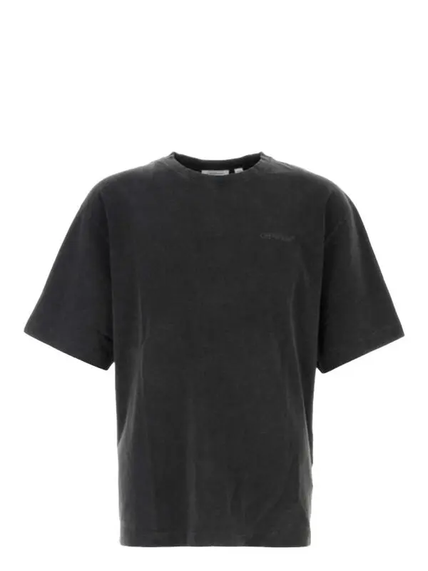 Off-White Slate Cotton T-shirt - Vinbla