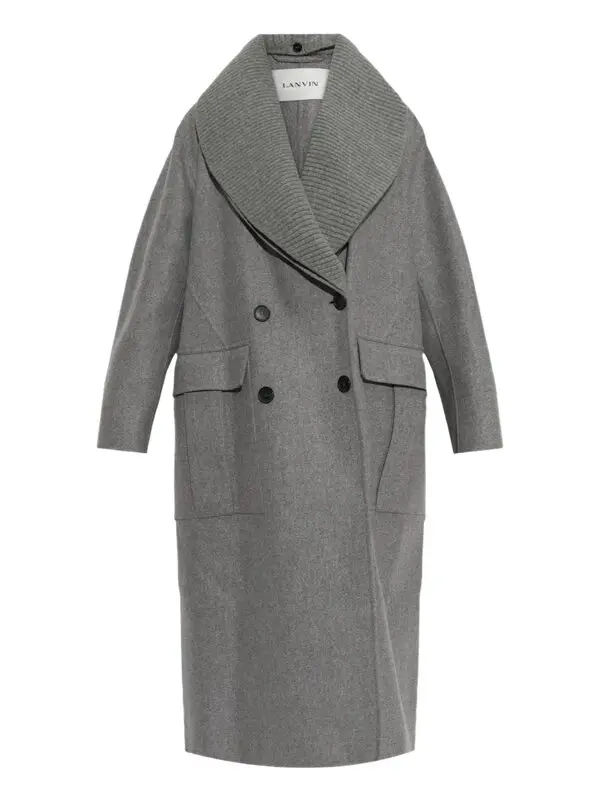 LANVIN Oversized Detachable-collar Coat - Grey