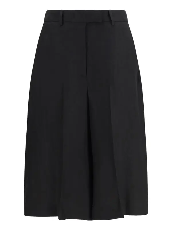 LARDINI Pleated Straight-leg Bermuda Shorts - Black