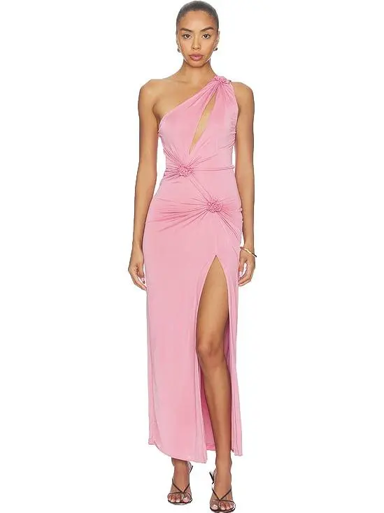 MOTHER OF ALL Kay Ripple Maxi Dress - Pink