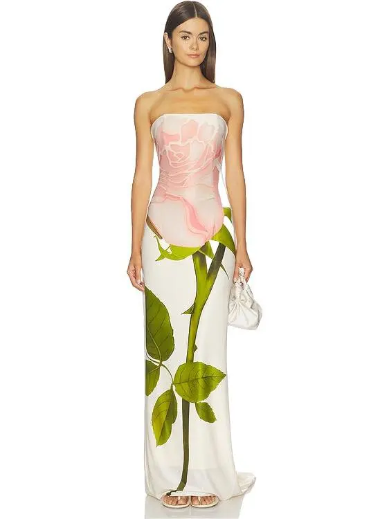 MOTHER OF ALL Amaya Printed Maxi Dress - Powder