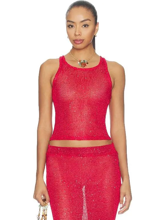 Superdown Miranda Knit Top - Fire Red