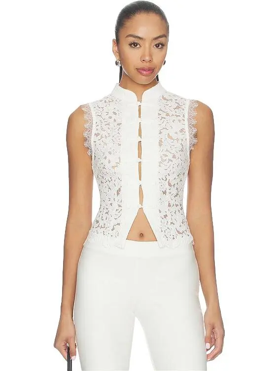 MORE TO COME Kally Lace Top - Ivory