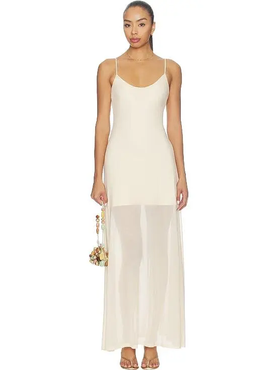 SNDYS. Alessandra Mesh Maxi Dress - Vanilla