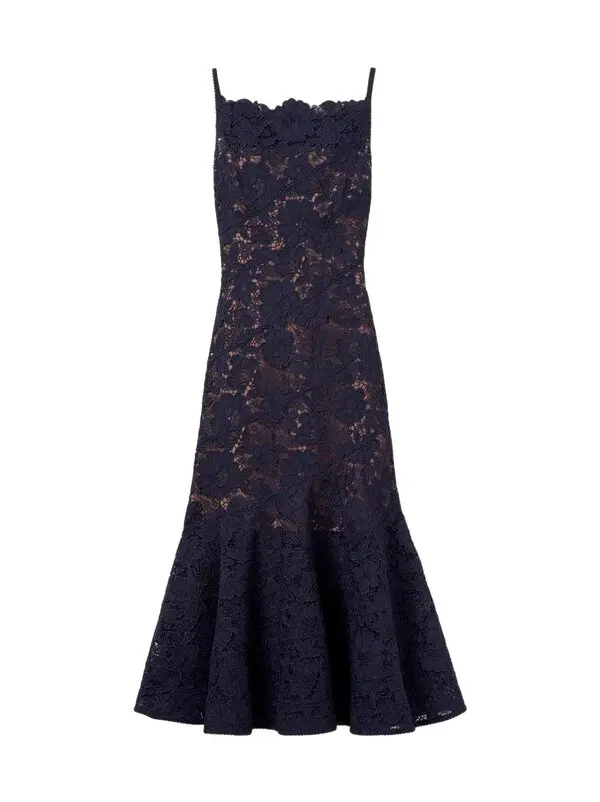 SELF-PORTRAIT Spiral Lace Midi Dress - Multicolor