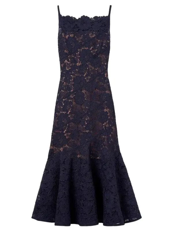SELF-PORTRAIT Spiral Lace Midi Dress - Multicolor