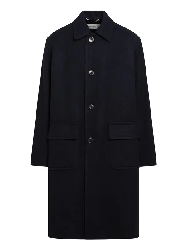 Dries Van Noten Navy Single-breasted Wool Coat - Blue