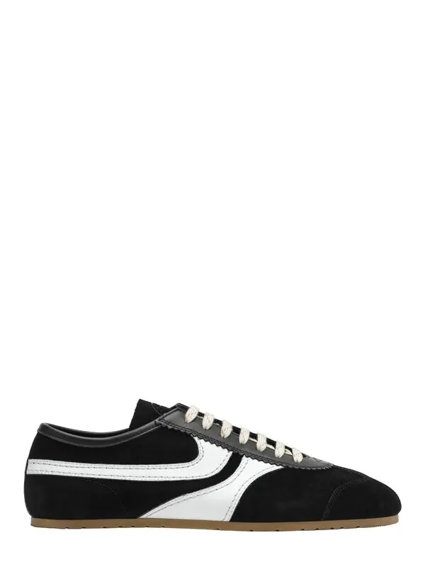 Dries Van Noten Suede And Leather Sneakers - Black