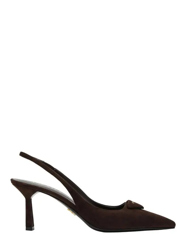 Prada Suede Slingback Pumps - Brown