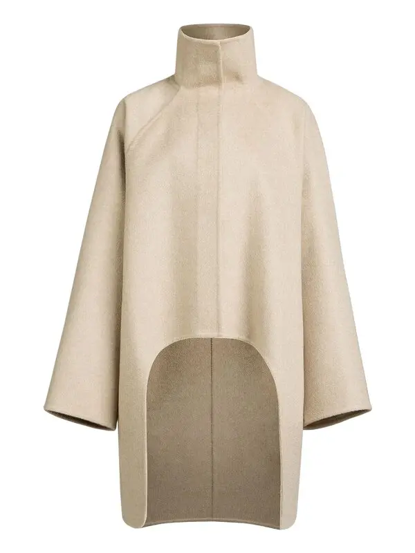 Alaïa Asymmetric Double-face Cashmere Coat - Cream